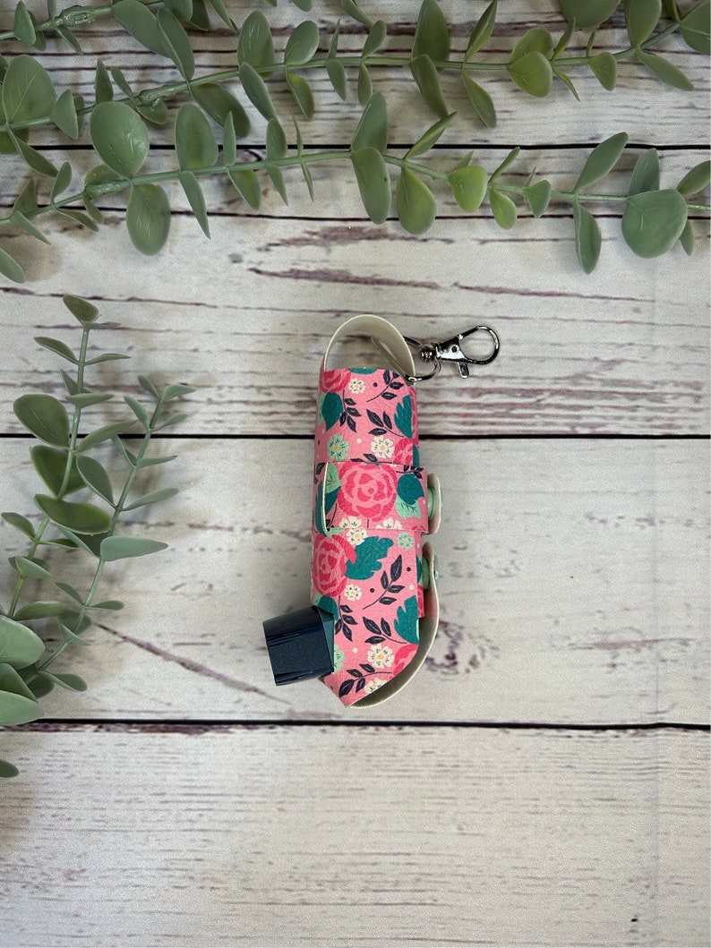 Faux Leather Inhaler Holder Pink Flowers Inhaler Case Asthma Inhaler ...