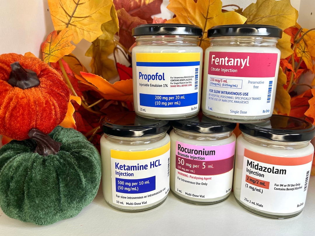 Propofol/midazolam/ketamine Label Autumn Scents Candle Soy and Coconut ...