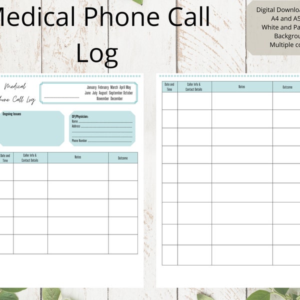 Patient Call Log - Etsy
