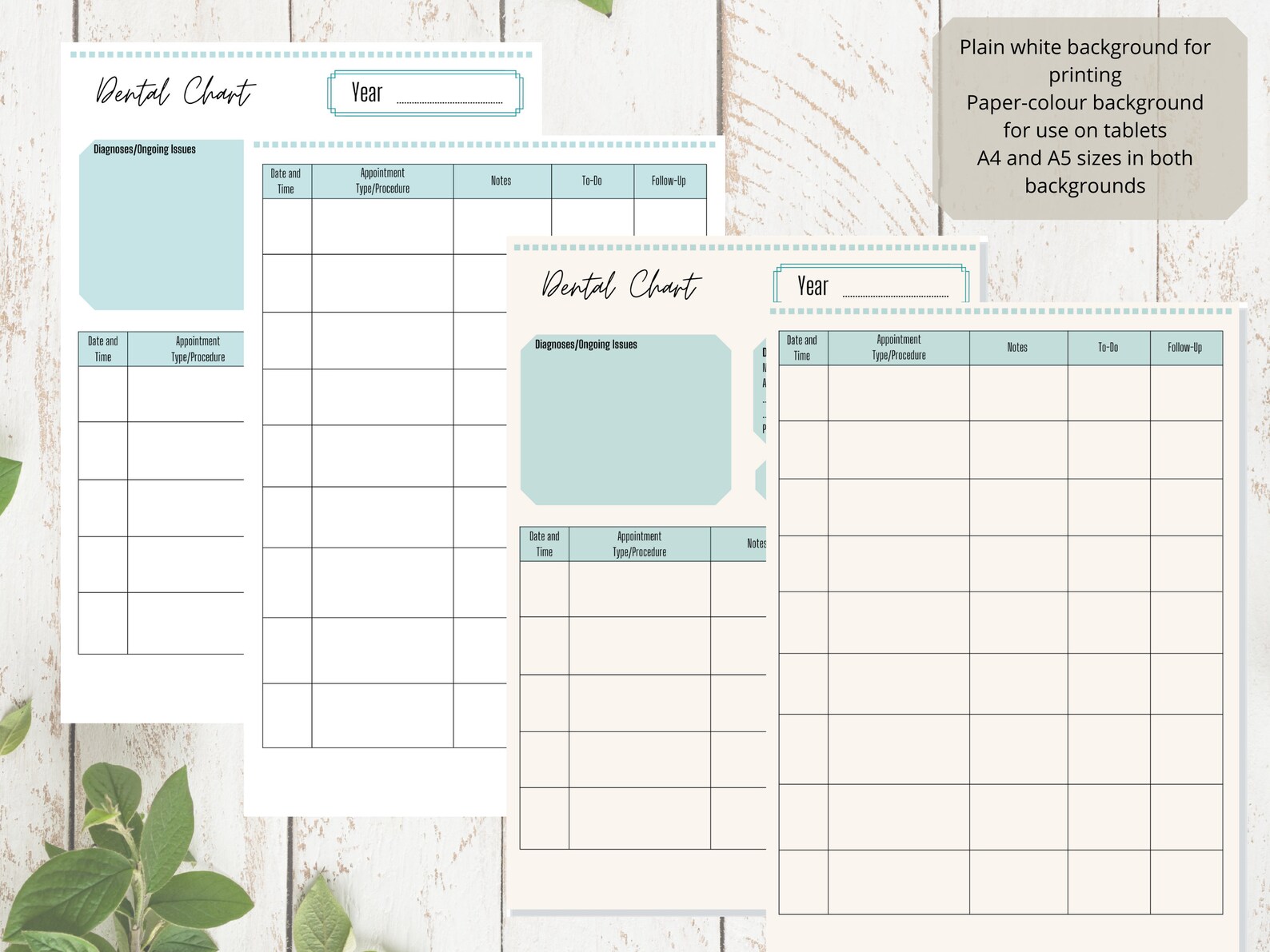 Dental Chart | Dental Records | Dental History | Dentist Visit Notes ...