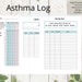 Asthma Peak Flow Log Peak Flow Tracker Medical Chart - Etsy