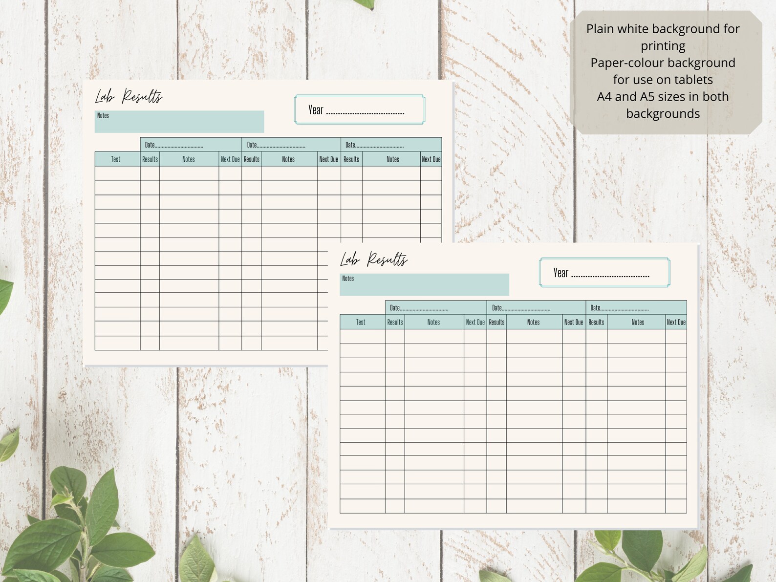 Lab Results Chart | Blood Test Results Chart | Medical Chart | Medical ...