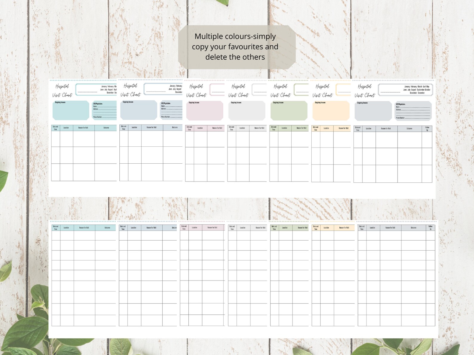 Hospital Visit Chart Hospital History Record Medical Chart - Etsy Canada