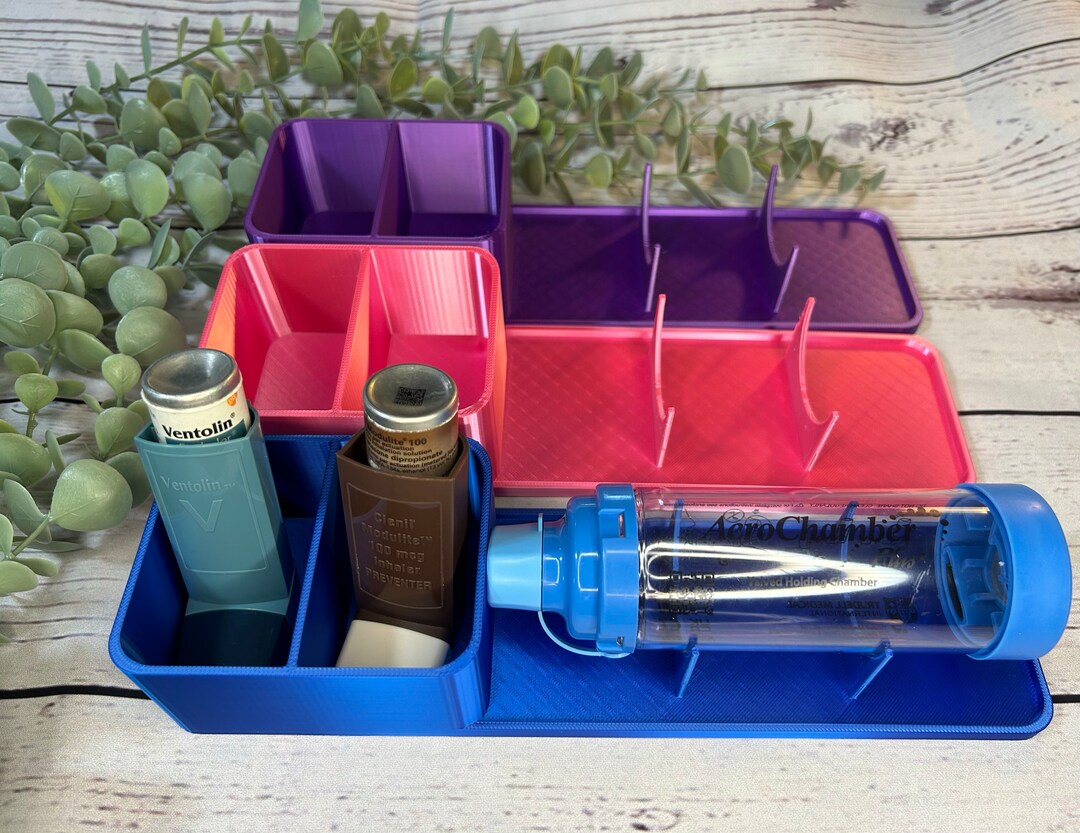 Inhaler Organiser With Spacer Cradle: Asthma & COPD Inhaler Storage - Etsy