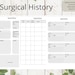 Surgical History Chart | Surgical History | Medical Chart | Medical ...