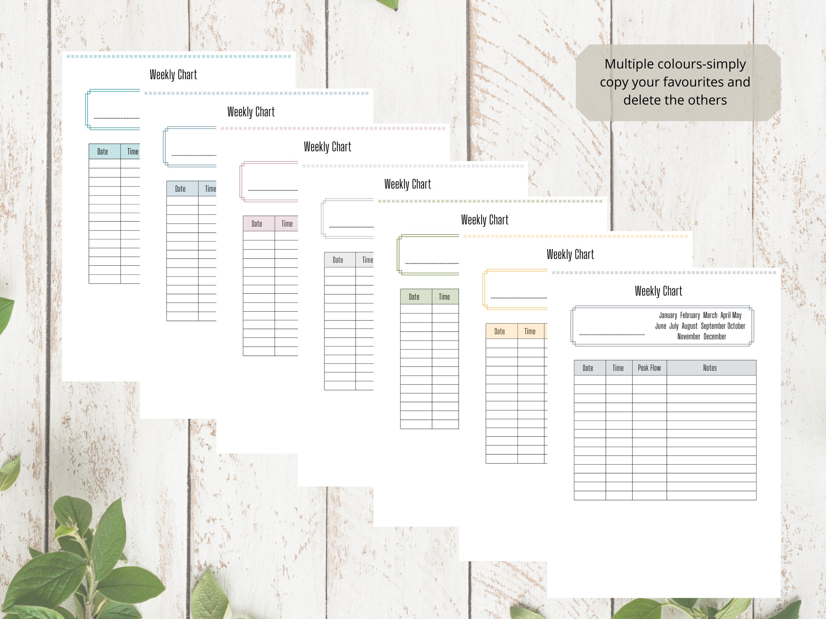 Asthma Peak Flow Log Peak Flow Tracker Medical Chart Medical Planner ...