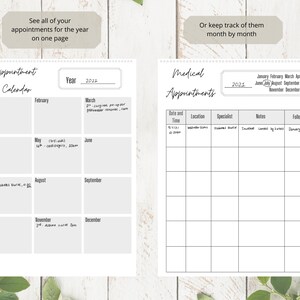 Medical Appointment Diary Medical Diary Medical Chart | Etsy