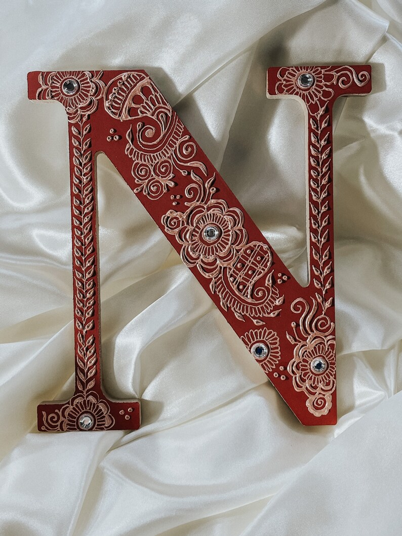 Henna Letter Wood Letter Henna Letter Henna Decor - Etsy