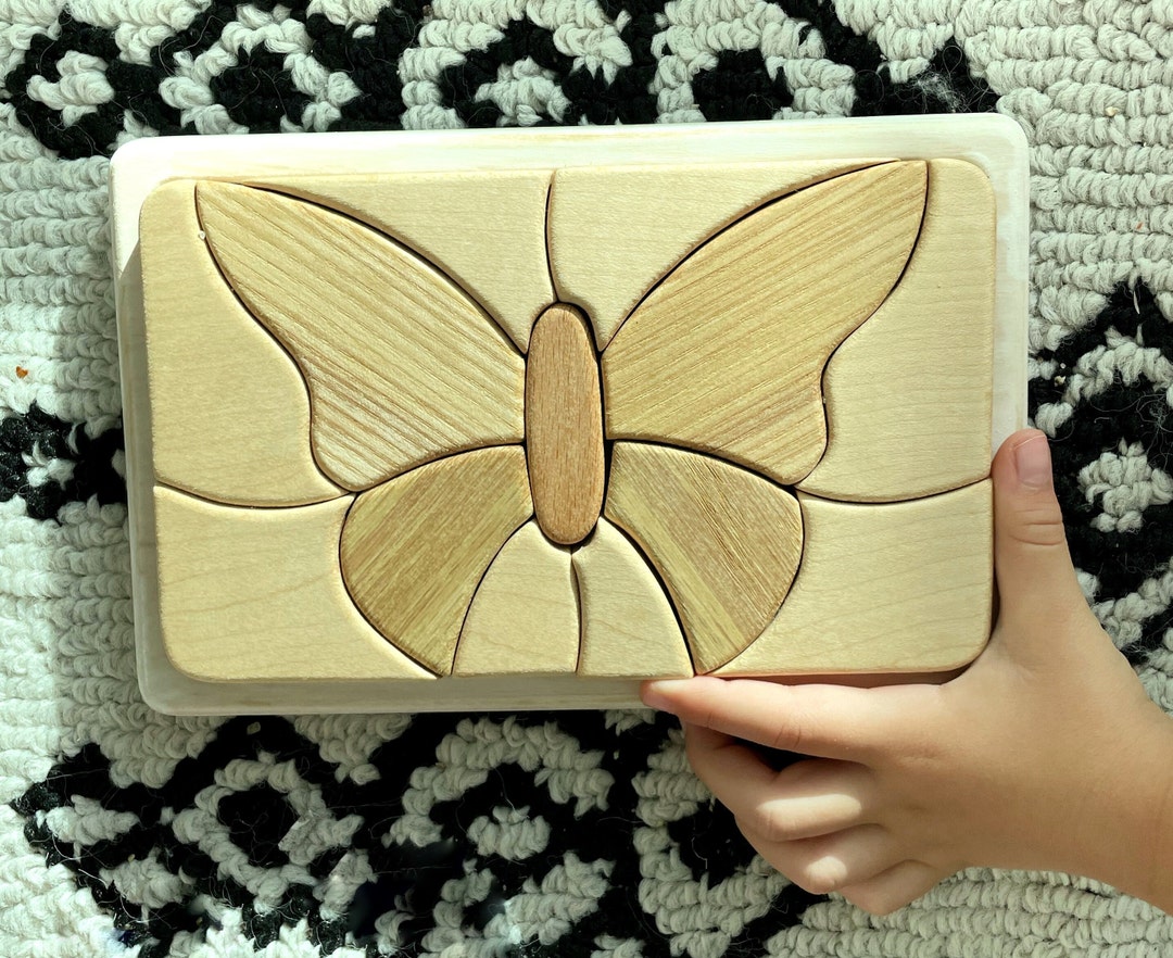 Butterfly Puzzle- Wooden Montessori Inspired Educational Toy - Etsy