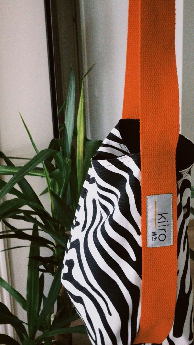 Zebra Print and Purple Double-sided Shoulder Bag With Orange Strap ...