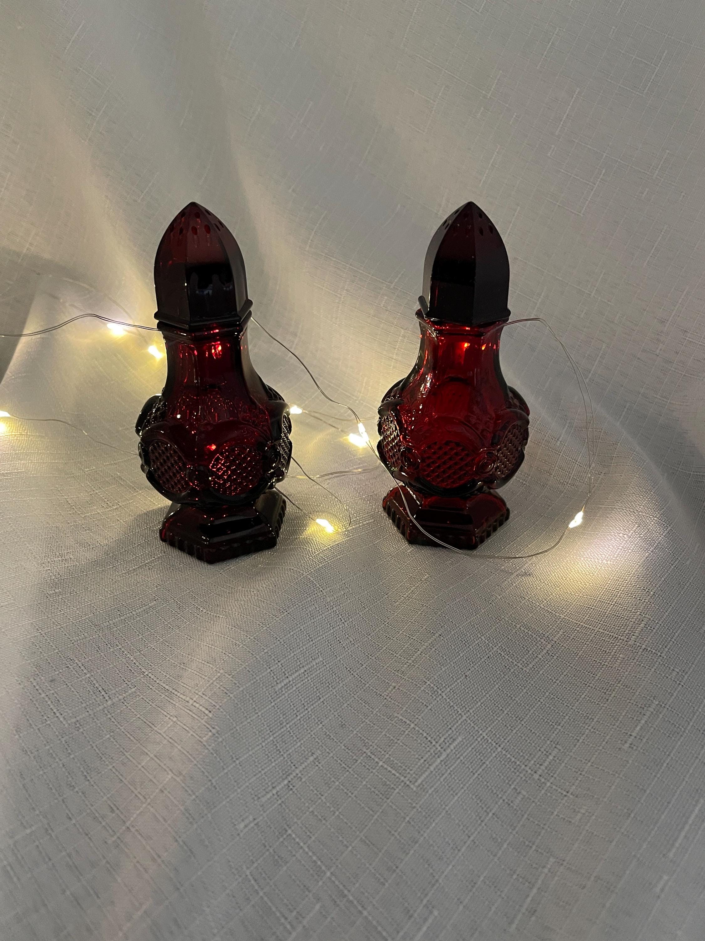 Vintage Avon Salt & Pepper Shakers Cape Cod Collection/ruby Red Shakers ...