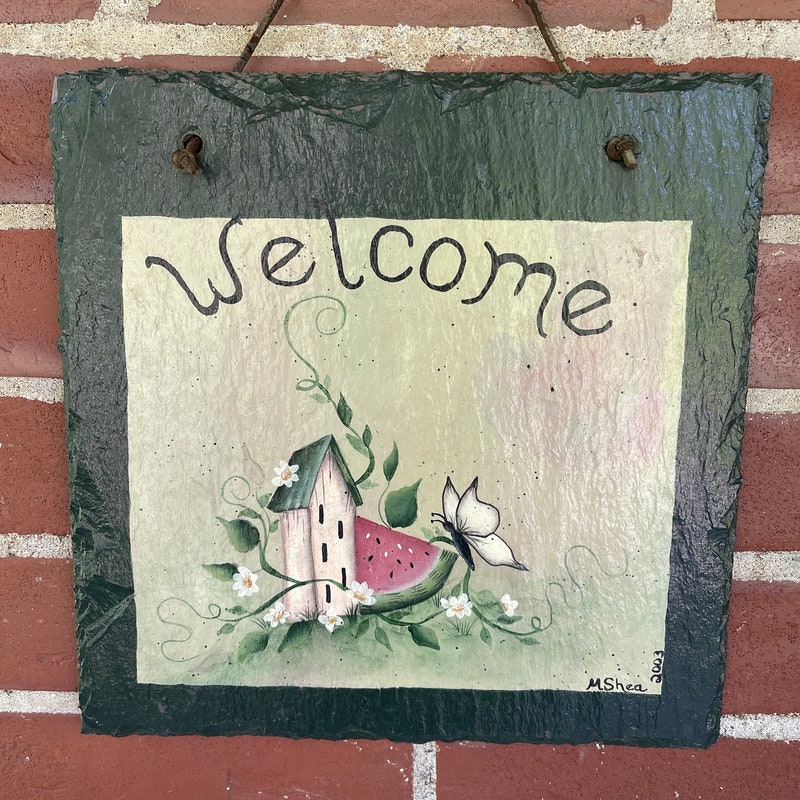 Slate Welcome Sign - Etsy