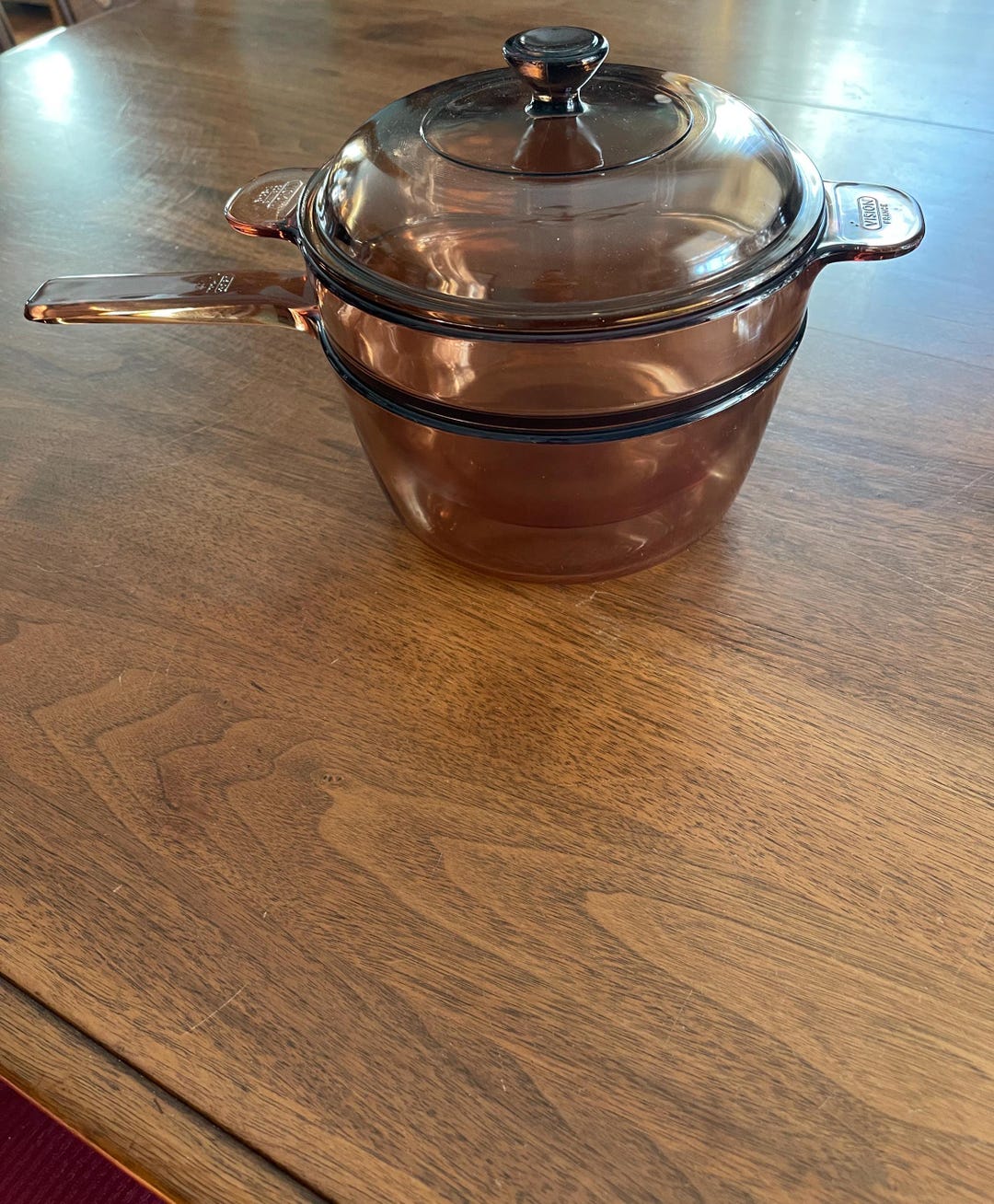 Vintage Visions Glass Cookware 3 Piece 1.5L Double Boiler Set. Stovetop ...