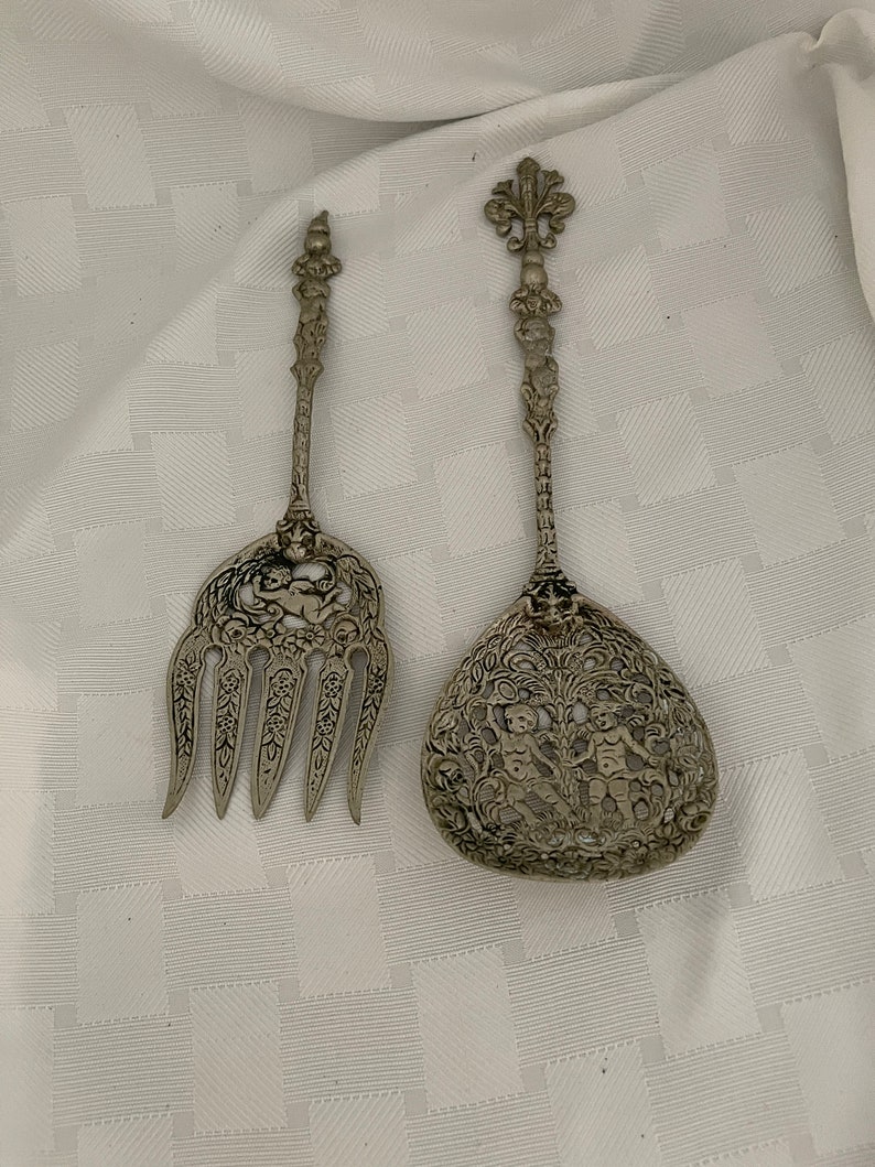 Montagnani Ornate/italian Vintage/vintage Gothic Spoon and Fork/italy ...