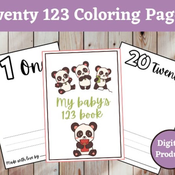 Baby Shower Number Coloring Book Numbers Coloring Pages Babys First 123 ...