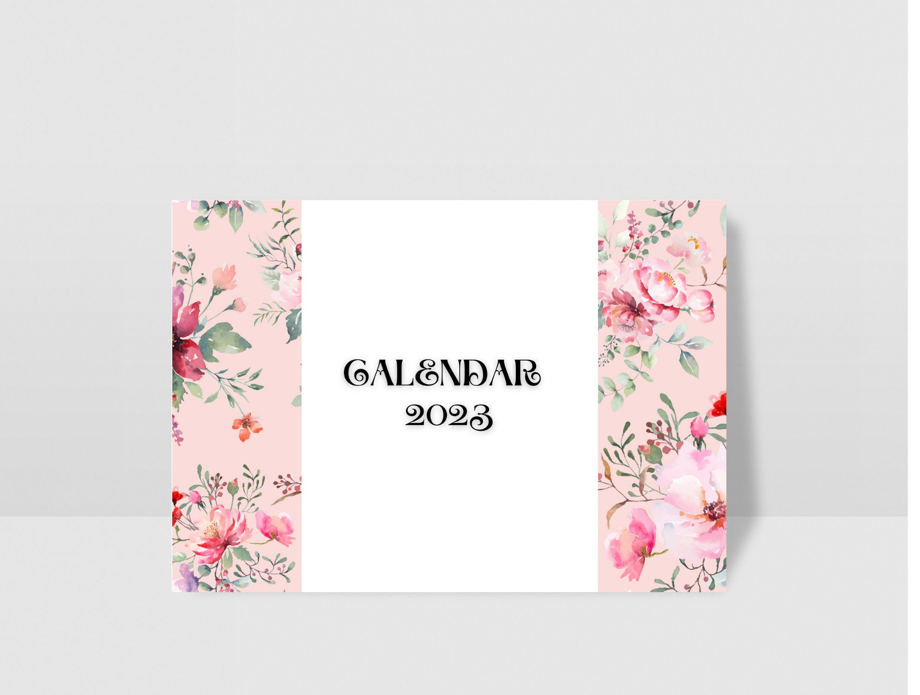Printable 2023 Floral Calendar Digital 2023 Calendar Floral - Etsy