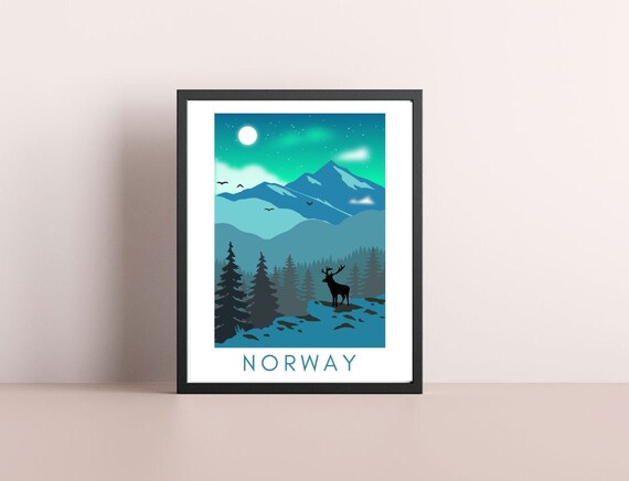 Norway Travel Print Norway Art Print Norway Print Norway | Etsy
