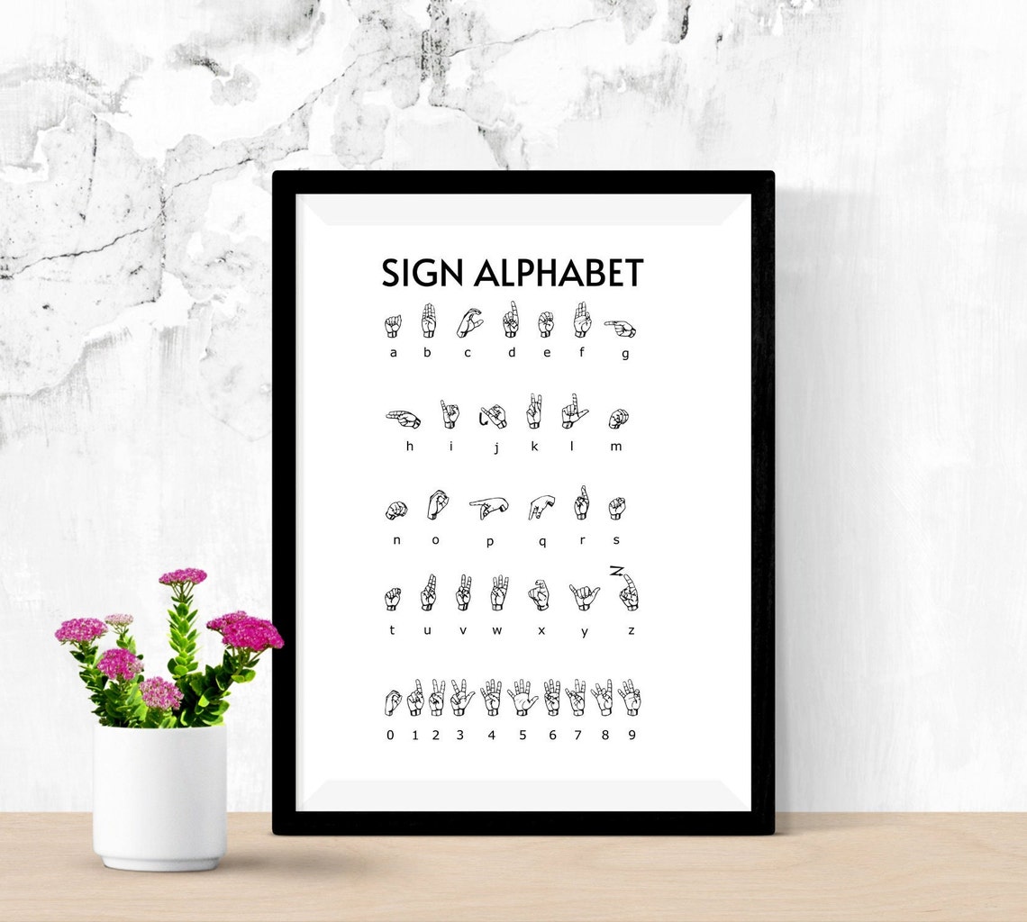 American Sign Language Alphabet Print, Printable Sign Alphabet, Sign ...
