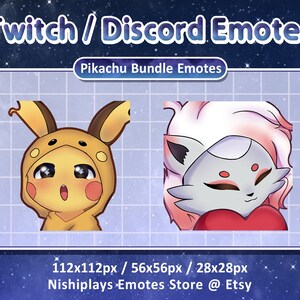 Hisuian Zorua and Pikachu Wat Emote - Etsy