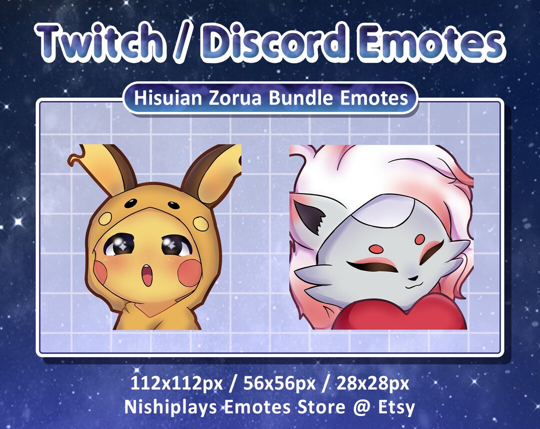 Hisuian Zorua and Pikachu Wat Emote - Etsy