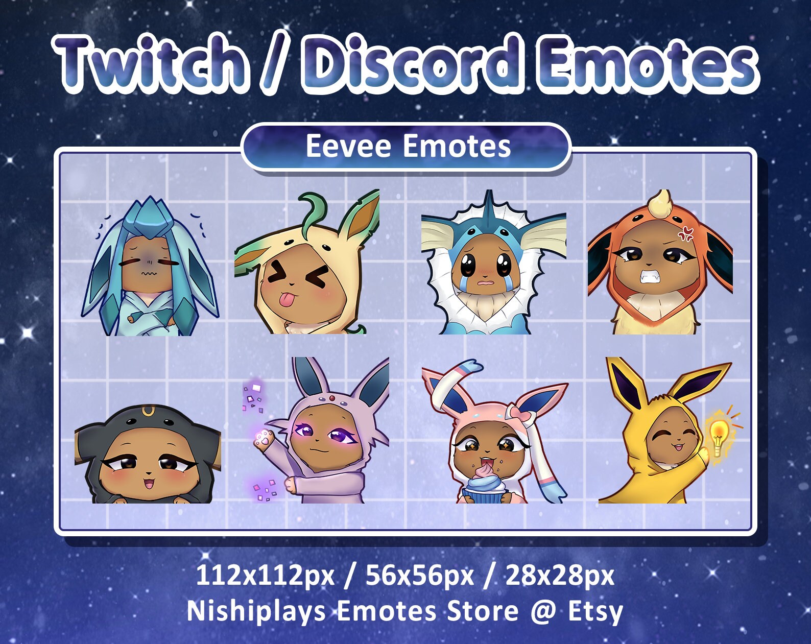 Pokemon Eevee Emote Bundle - Etsy