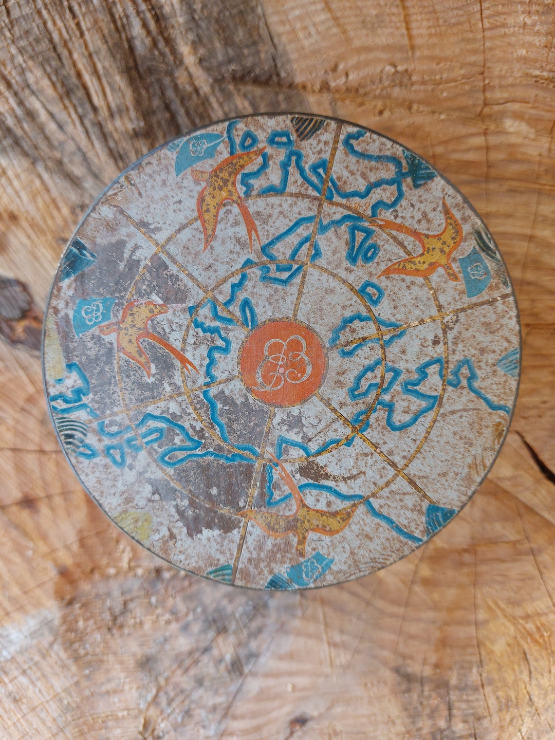 Vintage Metal Box, Round Metal Box, Metal Candy Box - Etsy