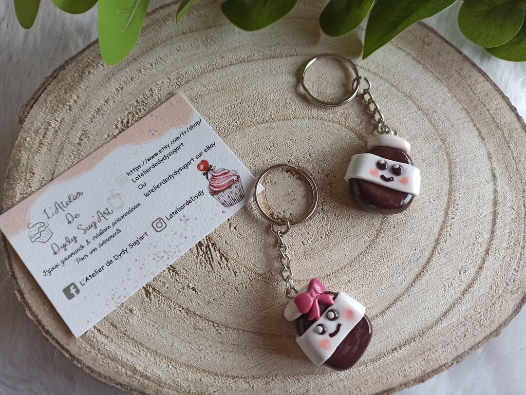Duo of Nutella Friendship Key Holders in Fimo Paste Small - Etsy