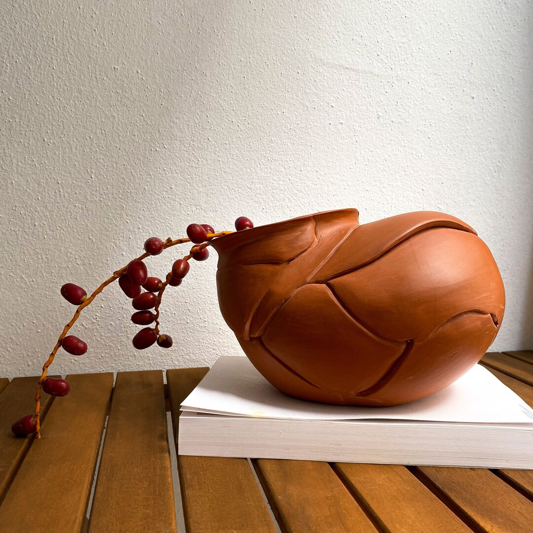 Kök Vases 12/50 Terracotta Ceramic Vase Textured Vase Home - Etsy