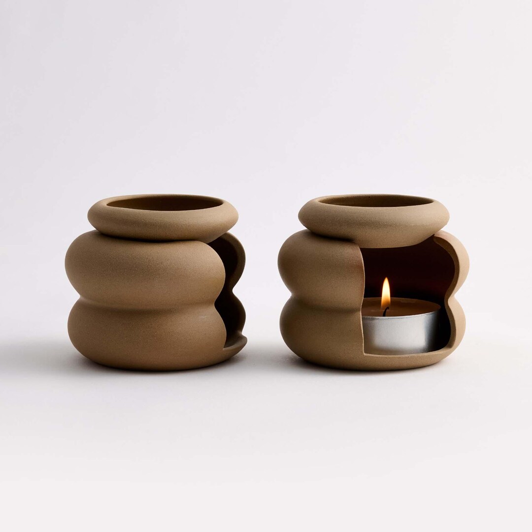 Handmade Modern Ceramic Essential Oil Burner, Aromatherapy Wax Melt ...