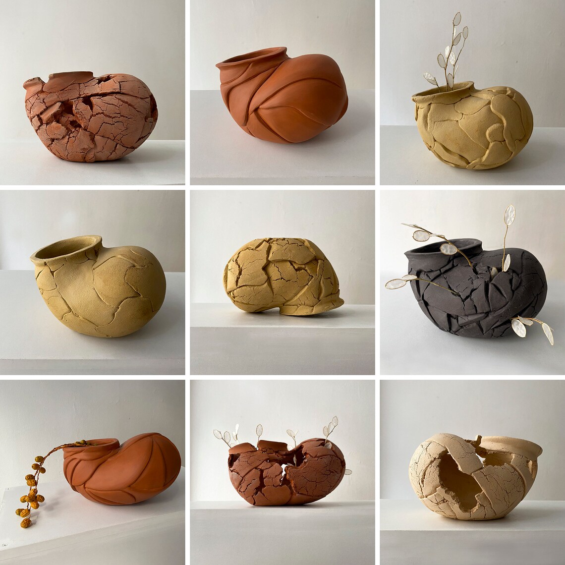 Kök Vases 12/50 Terracotta Ceramic Vase Textured Vase Home - Etsy