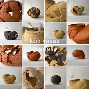 Kök Vases 12/50, Terracotta Ceramic Vase, Textured Vase, Home Decor ...