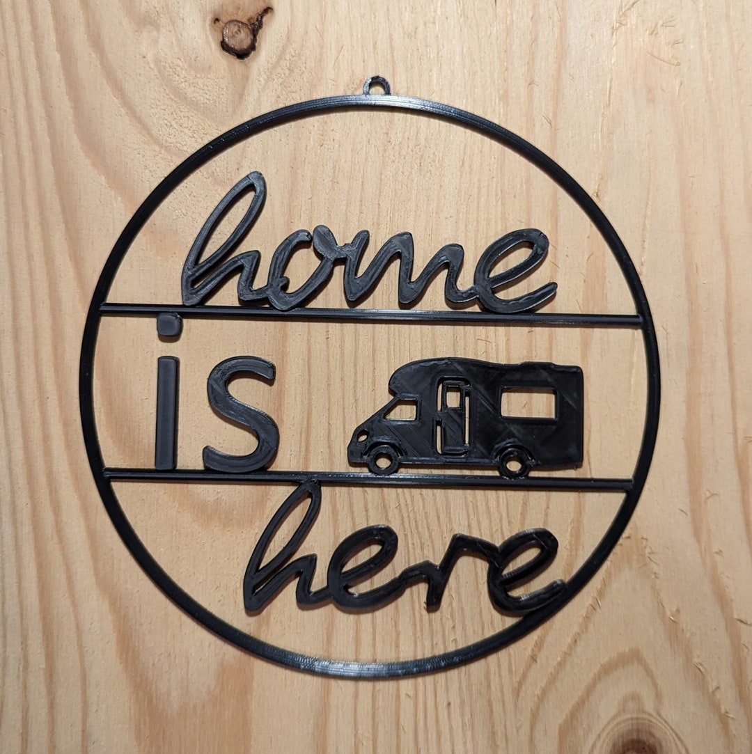 Caravan Window Picture, Camper Mural, Decorative Circle, Lettering ...