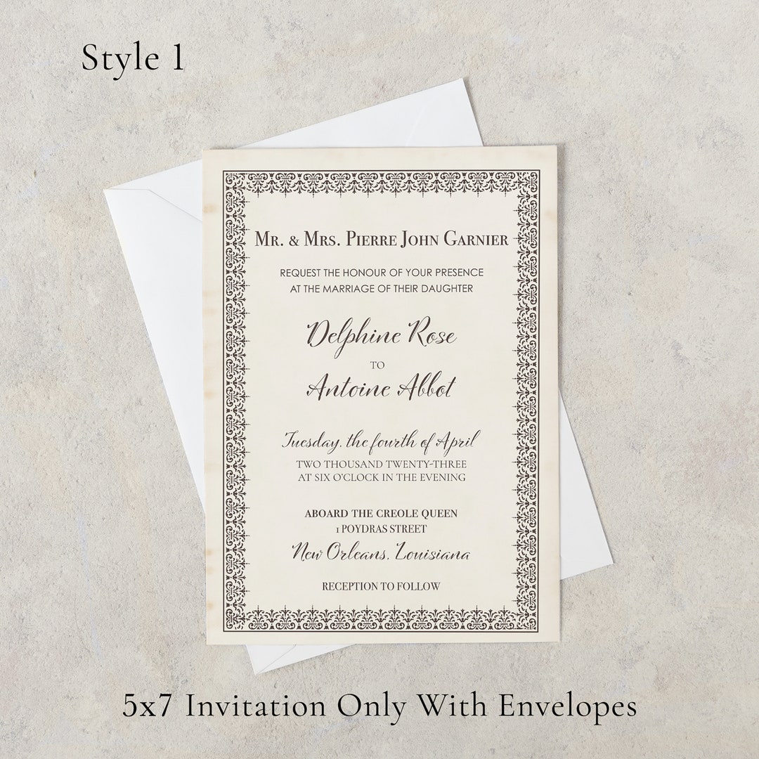 Creole Queen Riverboat Wedding Invitation Great Gatsby Invite 1920's ...