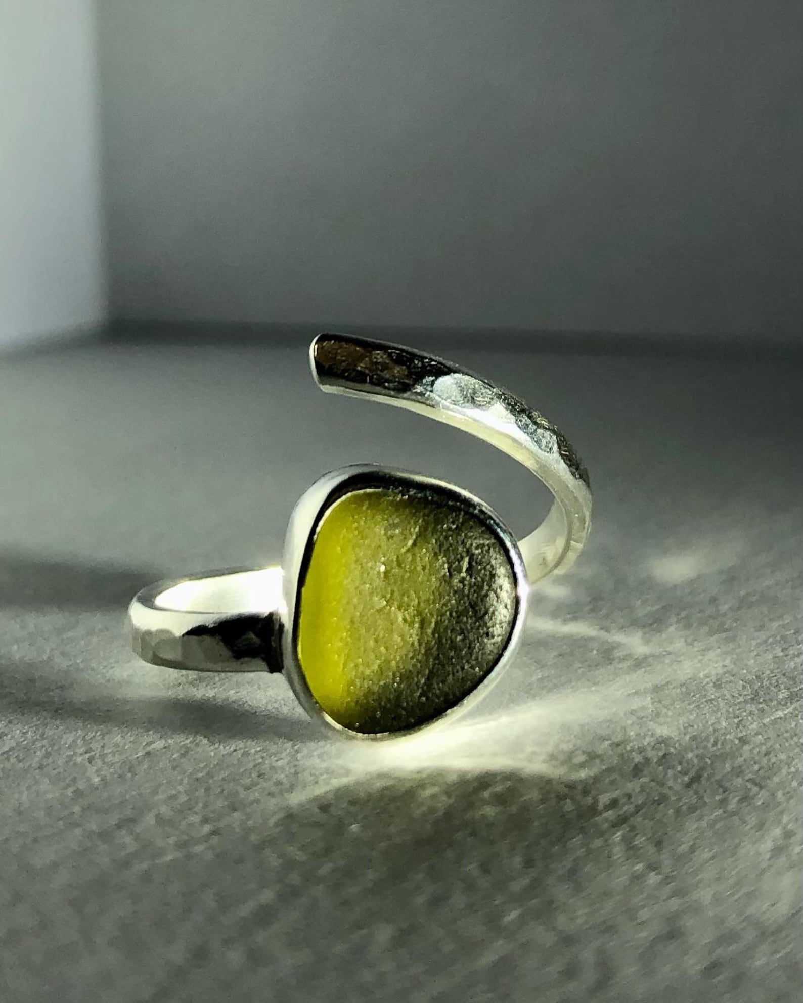 Adjustable Sea Glass Ring, Sea Glass Jewellery, Silver Ring, Ocean ...