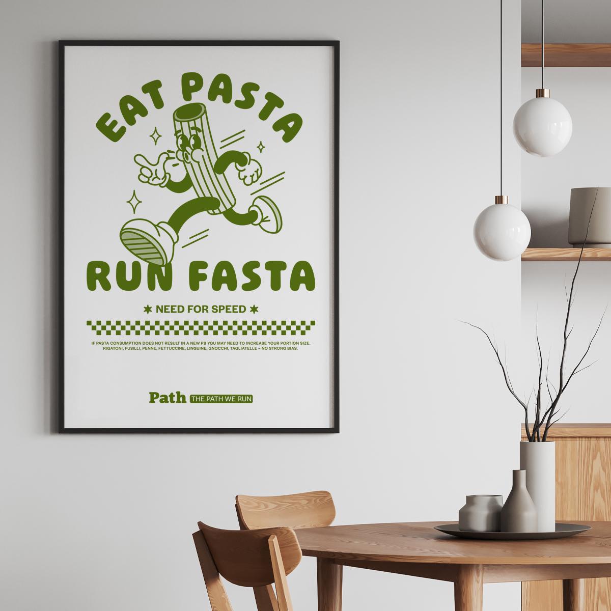 Eat Pasta Run Fasta Poster – Humorous Runner Art Print - Etsy UK