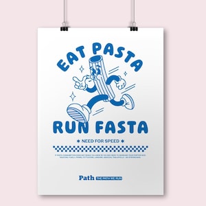 Eat Pasta Run Fasta Poster – Humorous Runner Art Print - Etsy UK