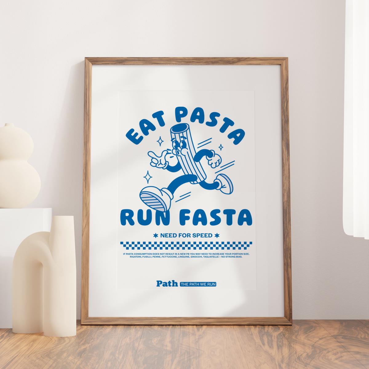 Eat Pasta Run Fasta Poster – Humorous Runner Art Print - Etsy UK