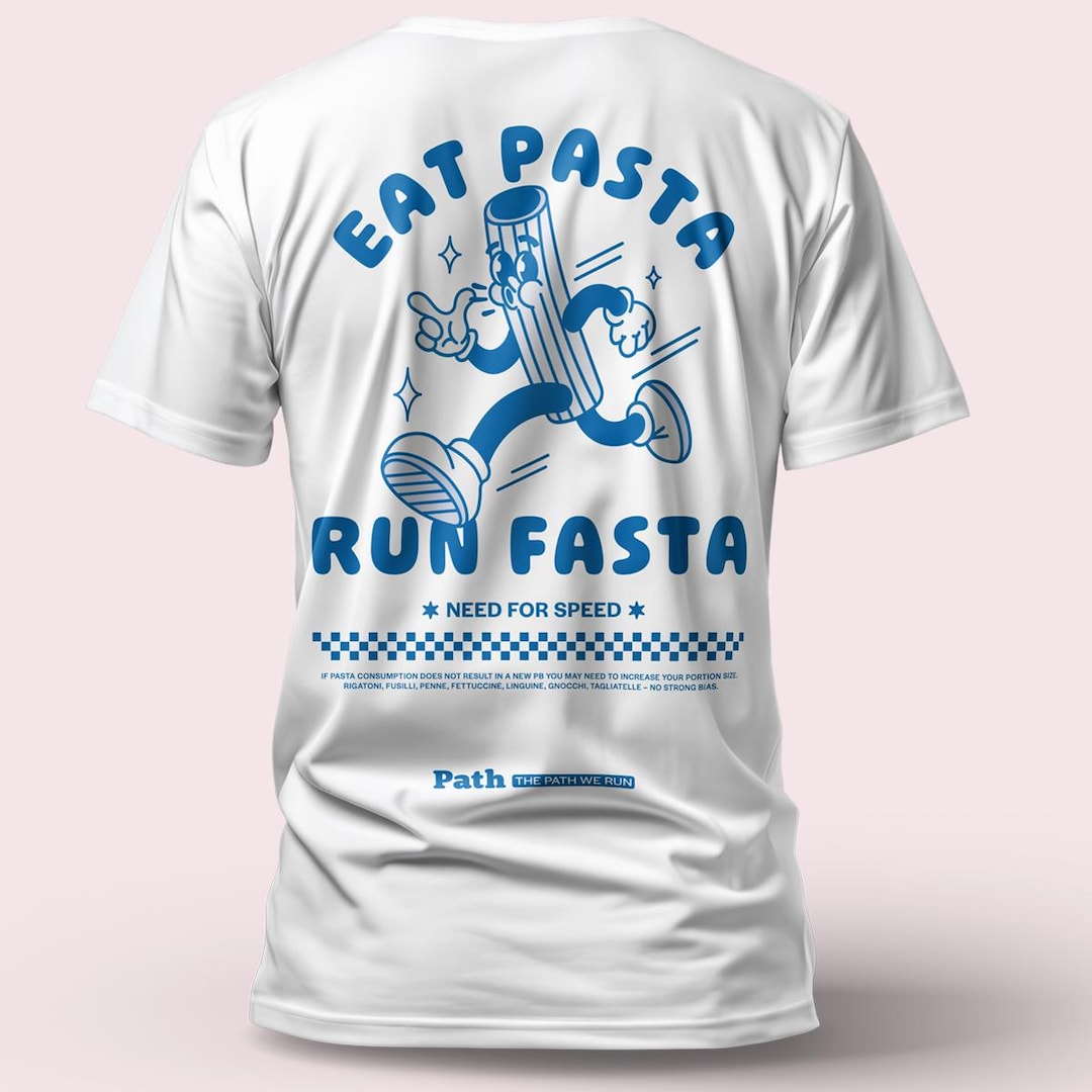 Eat Pasta Run Fasta T-shirt - Organic Cotton Graphic Tee - Etsy