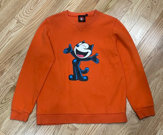 Vintage Felix the Cat crewneck sweater. Vibrant orang… - Gem