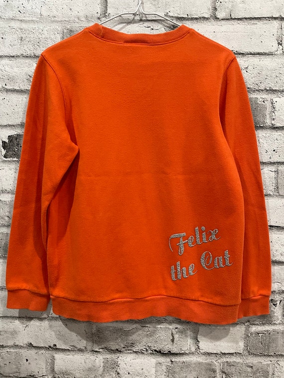 Vintage Felix the Cat crewneck sweater. Vibrant orang… - Gem