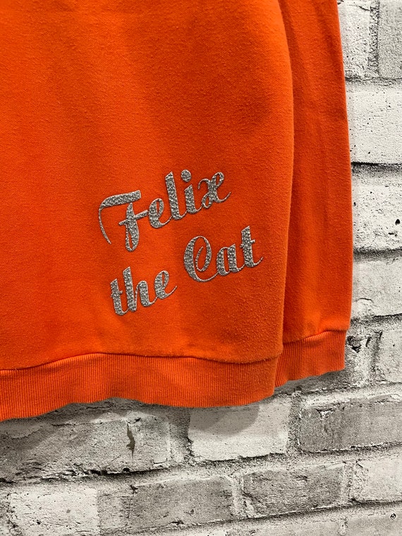 Vintage Felix the Cat crewneck sweater. Vibrant orang… - Gem