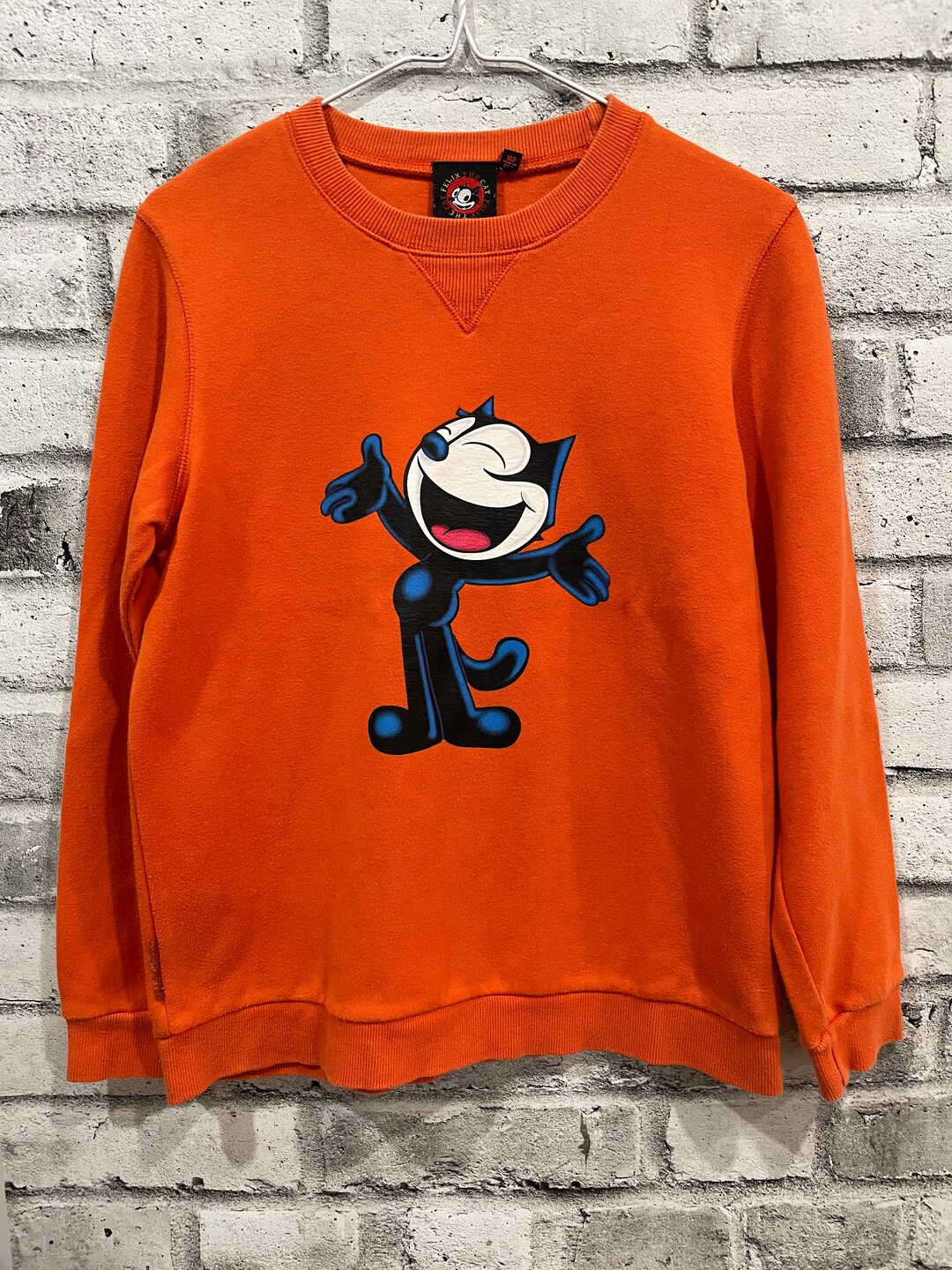 Vintage Felix the Cat Crewneck Sweater. Vibrant Orange Colour, Size ...
