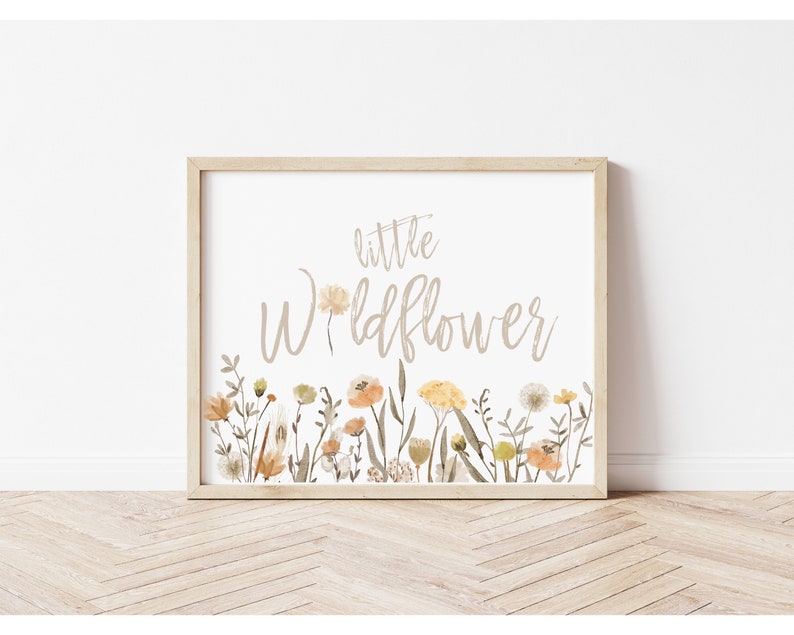 Boho Nursery Decor Boho Wildflower Print Girls Room Print - Etsy