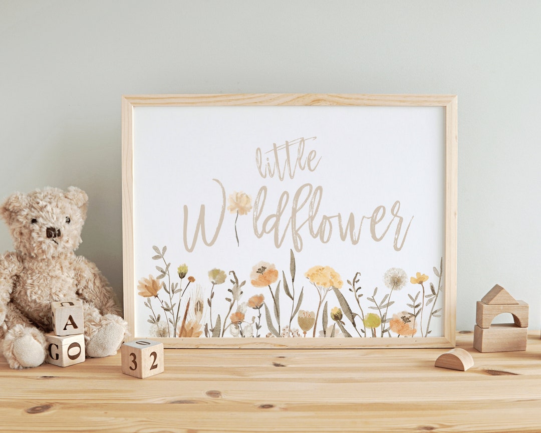 Boho Nursery Decor, Boho Wildflower Print, Girls Room Print, Little ...