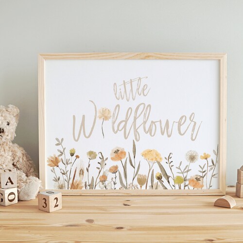 Boho Nursery Decor Boho Wildflower Print Girls Room Print - Etsy