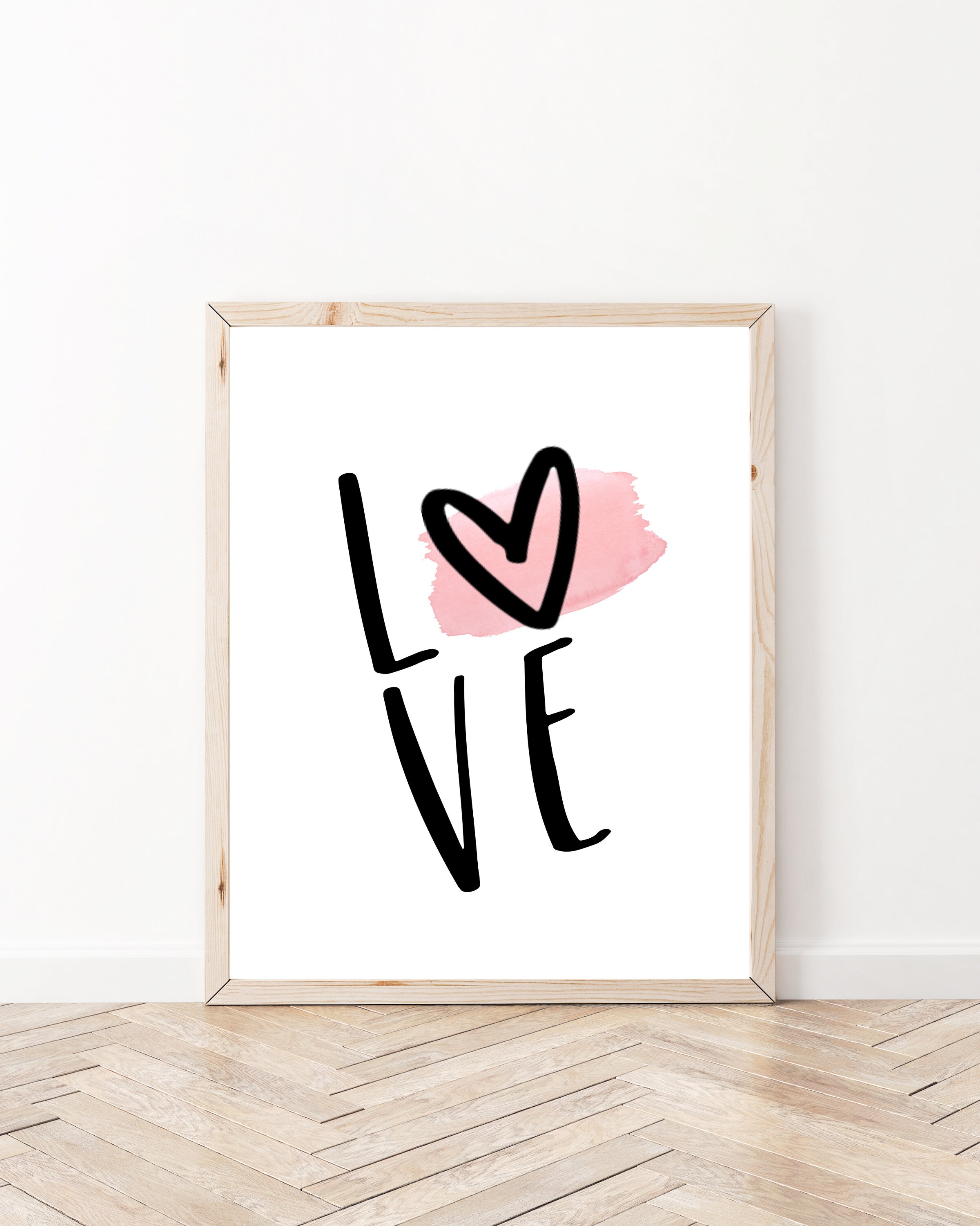 Modern Heart Heart Printable Wall Art Valentine's Decor - Etsy
