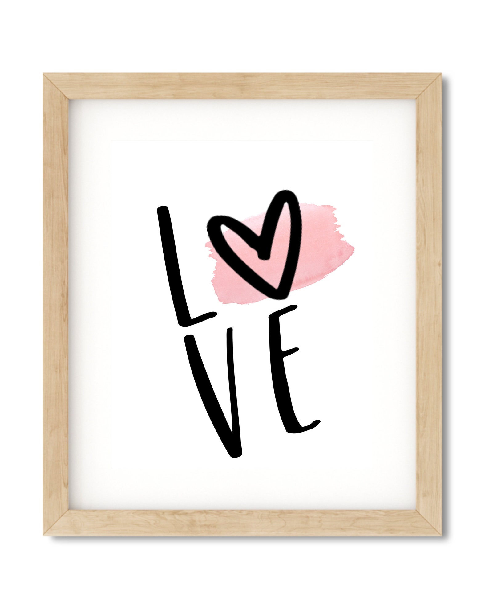 Modern Heart Heart Printable Wall Art Valentine's Decor - Etsy