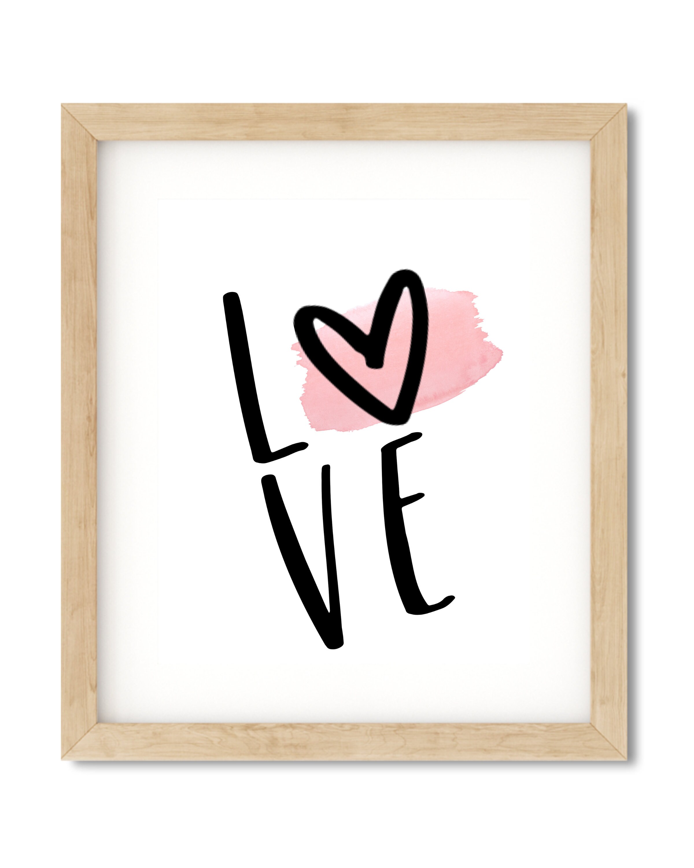 Modern Heart Heart Printable Wall Art Valentine's Decor - Etsy