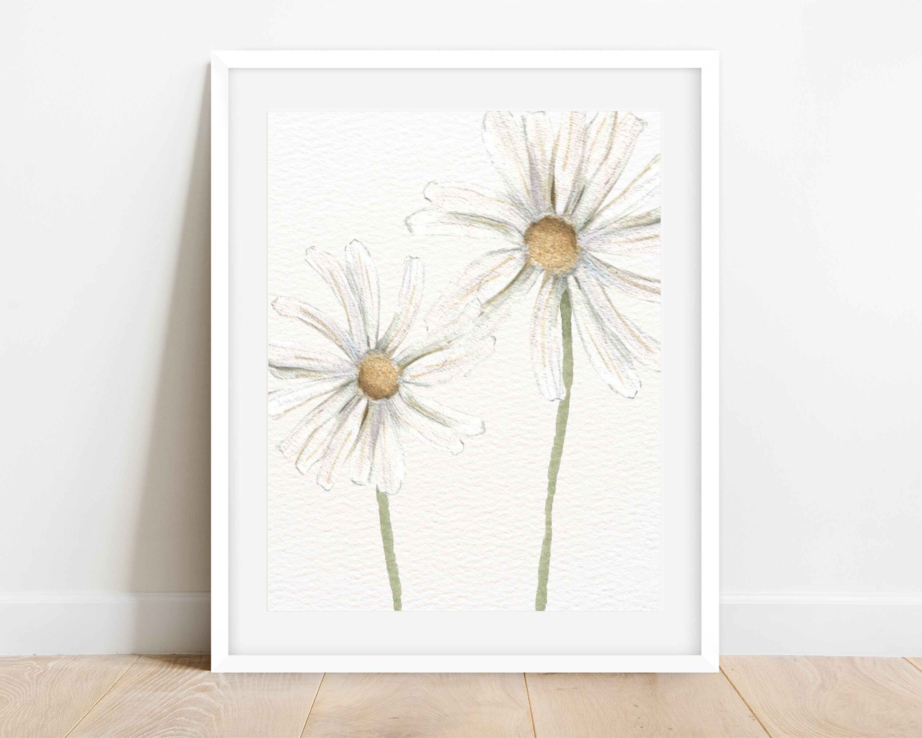 Daisy Print, Watercolor Daisy Prints, Daisy Wall Art, Set of 3 Floral ...