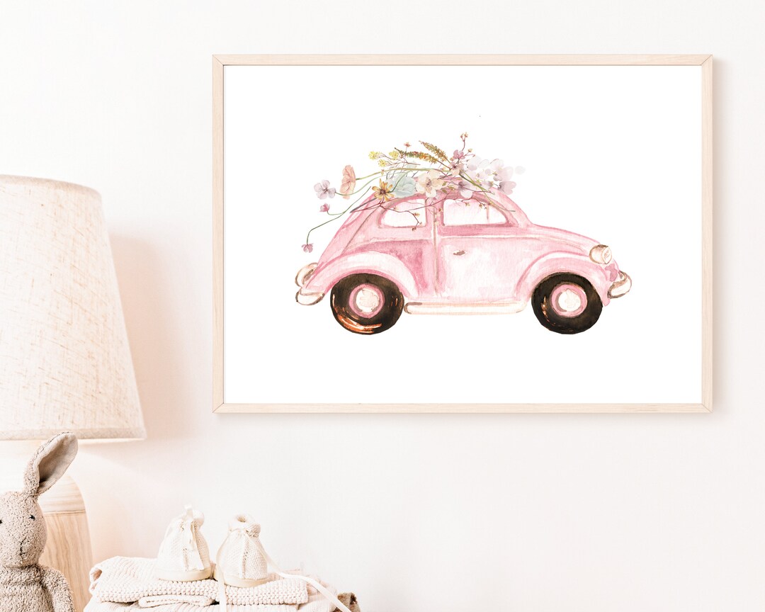 Girls Nursery Print, Pink Car Print, Girly Prints, Tween Girl Prints ...